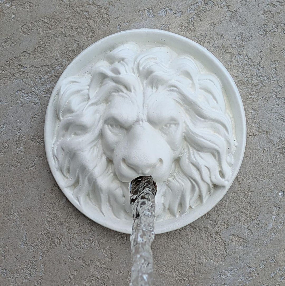 Lion Head Water Spout 6" Pool Water Feature Wall Fountain Emitter Lion ...