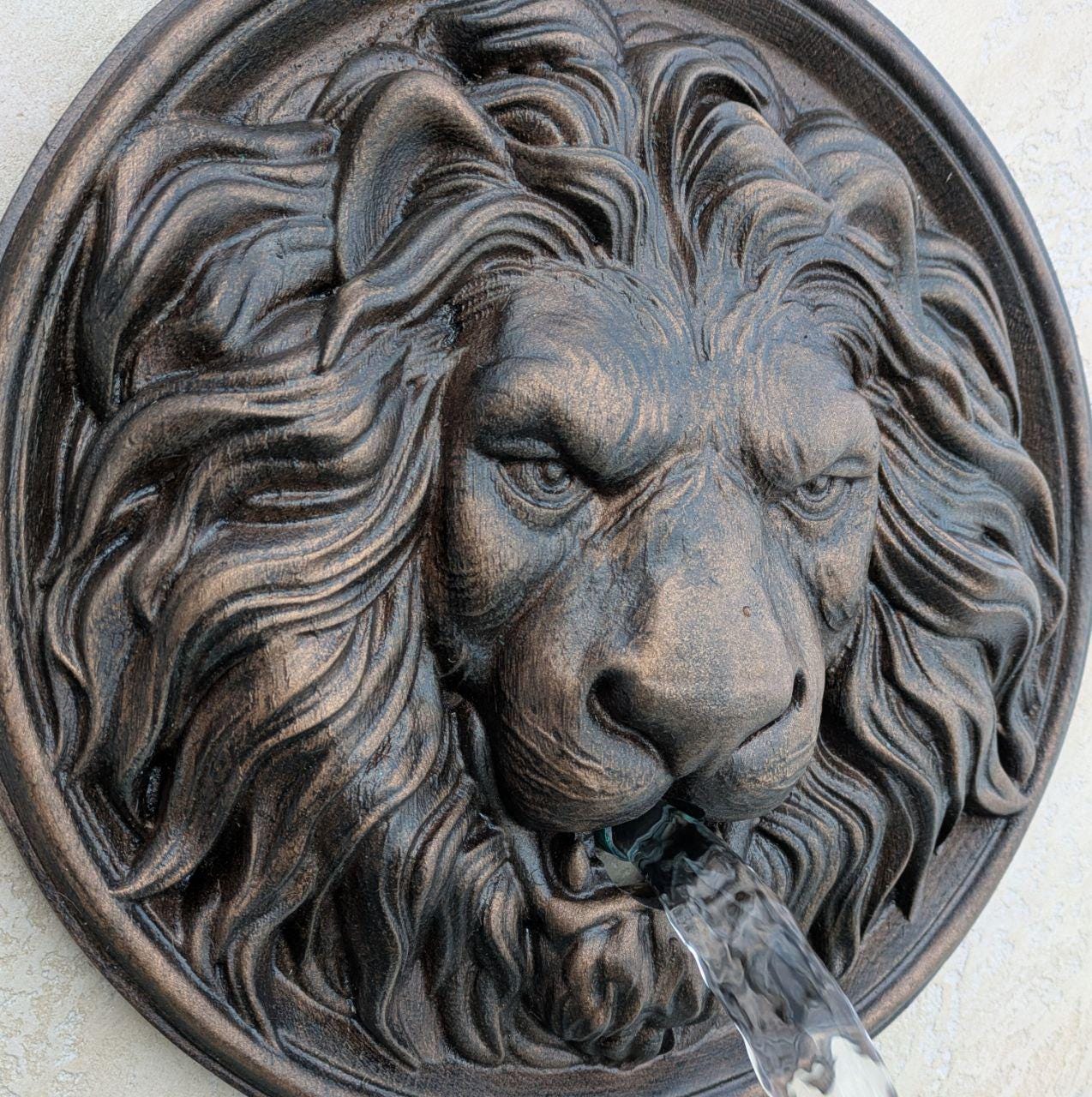 Lion Head 13'' Water Spout Pool Water Feature Wall Fountain Emitter ...