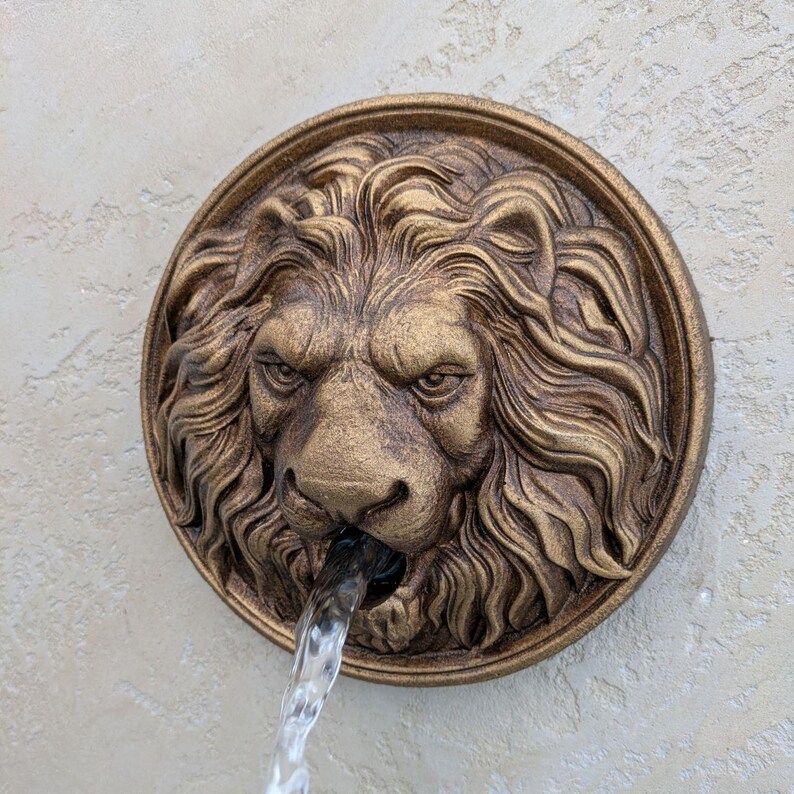Lion Head 8'' Water Spout Pool Water Feature Wall Fountain Emitter Lion ...