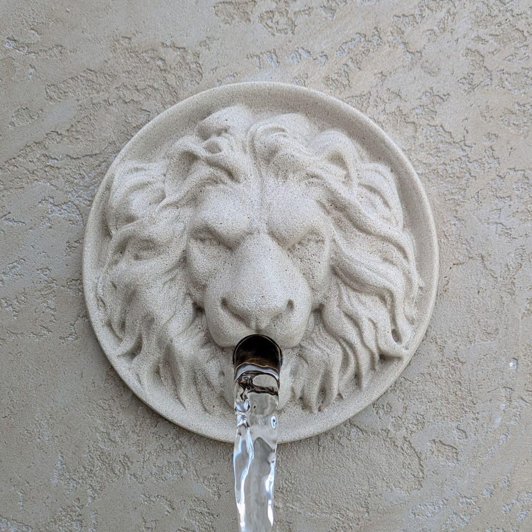 Lion Head Water Spout 6" Pool Water Feature Wall Fountain Emitter Lion ...