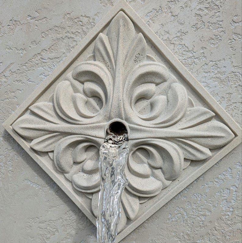 Wall Water Emitter 8" Pool Water Feature Water Spout Raised Pool Wall ...