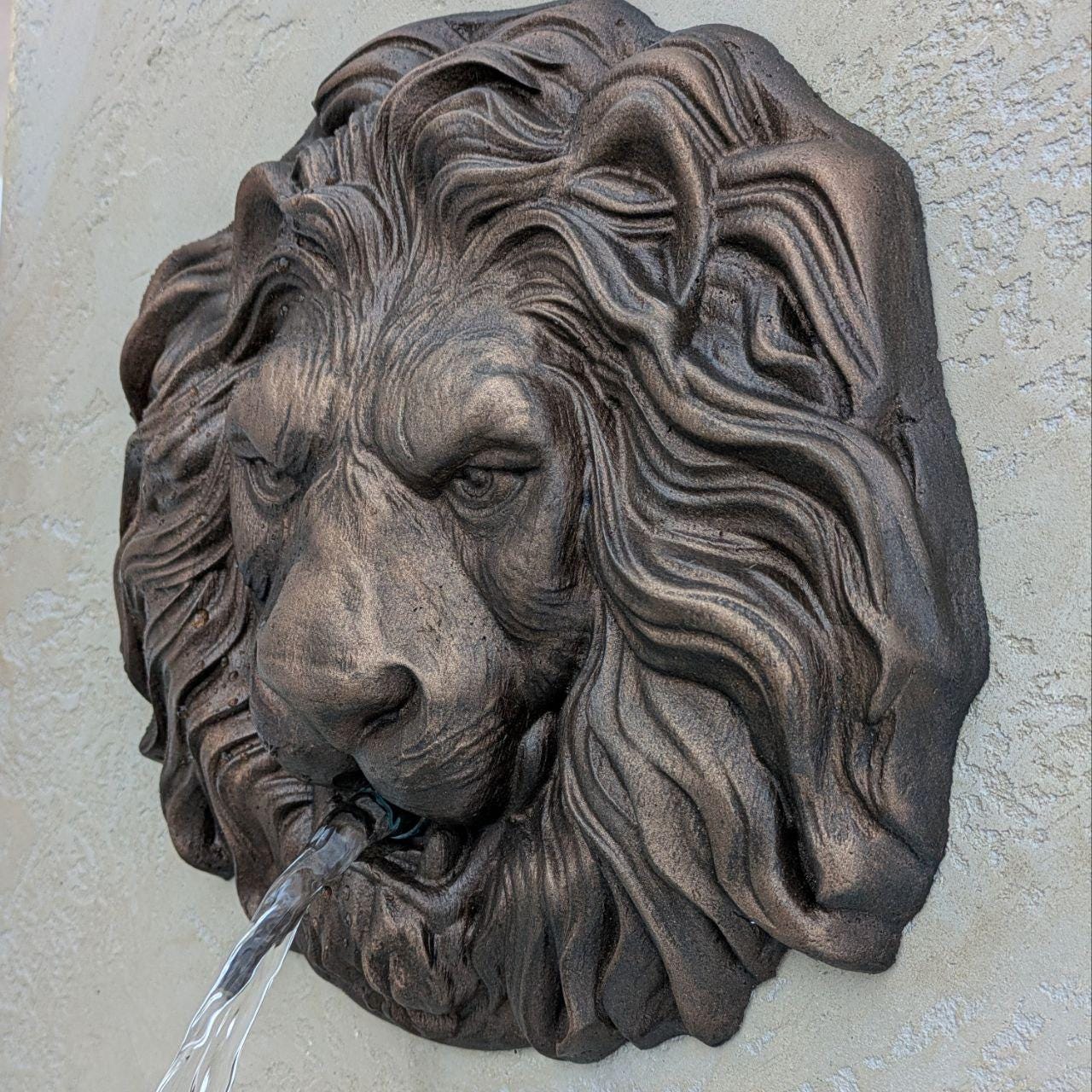 Lion Head 12'' Water Spout Pool Water Feature Wall Fountain Emitter ...