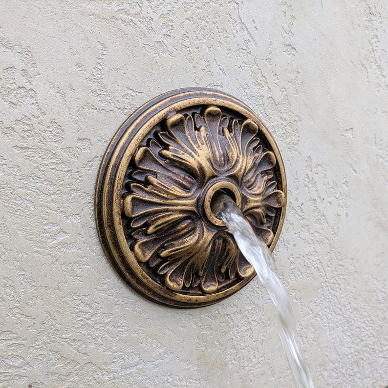 Water Spout Rosette 8" Pool Water Feature Wall Fountain Emitter Bronze ...