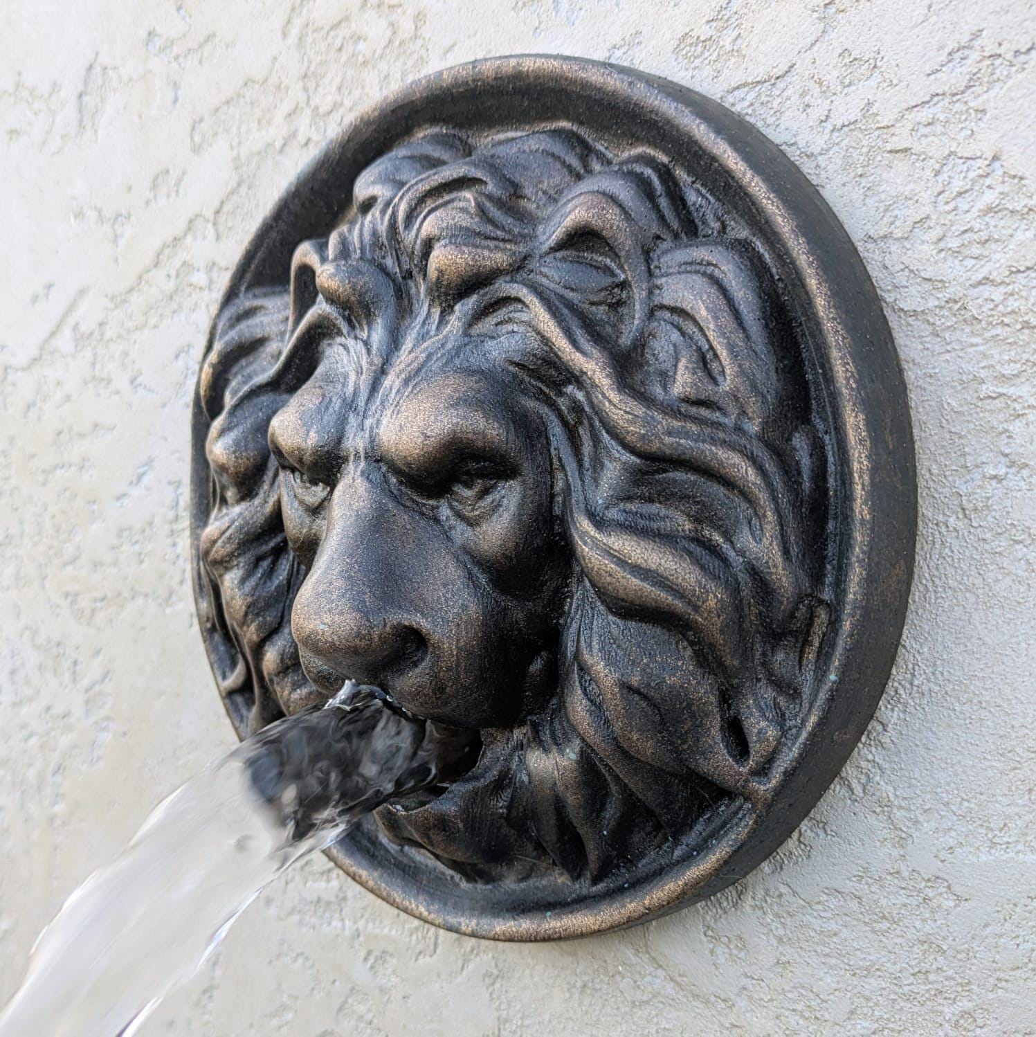 Lion Head Water Spout 6" Pool Spitters Water Feature Wall Fountain ...