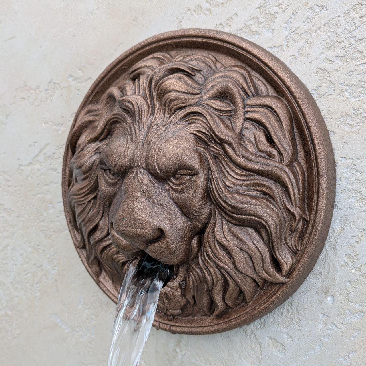 Lion Head 8'' Water Spout Pool Water Feature Wall Fountain Emitter Lion ...