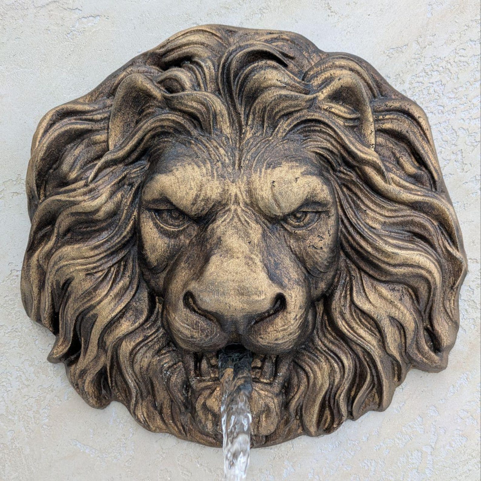 Lion Head 12'' Water Spout Pool Water Feature Wall Fountain Emitter ...