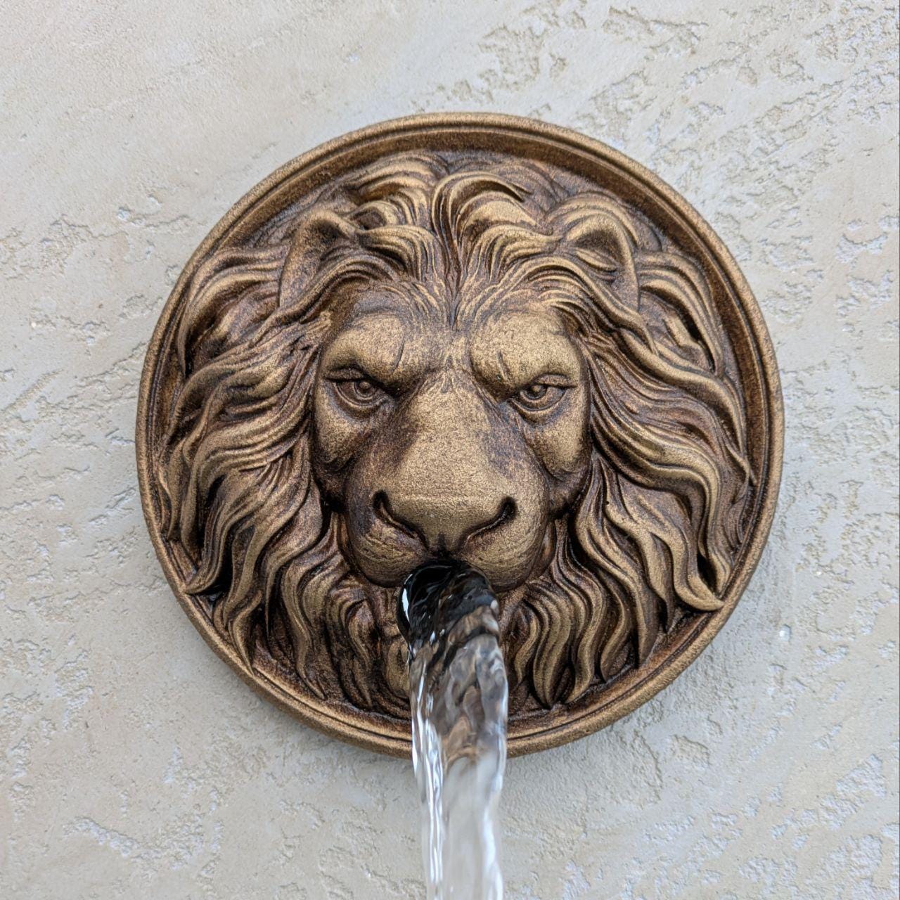 Lion Head 8'' Water Spout Pool Water Feature Wall Fountain Emitter Lion ...