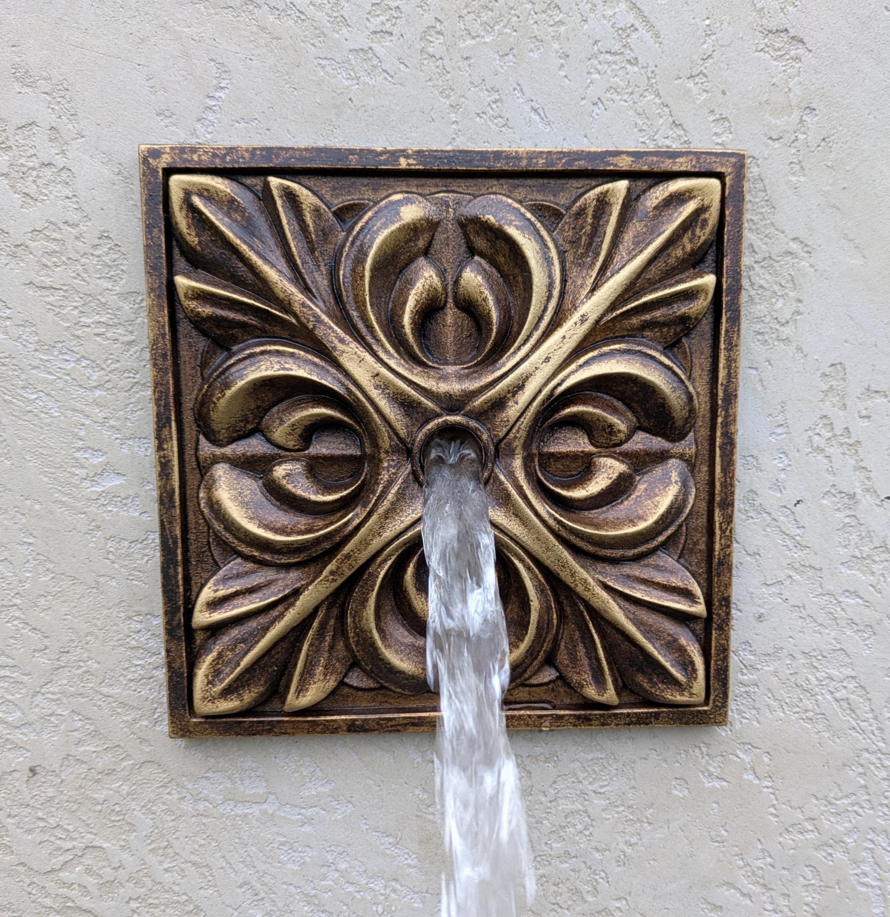 Set of 2 Items Water Spout 8" Pool Water Feature Raised Pool Wall ...
