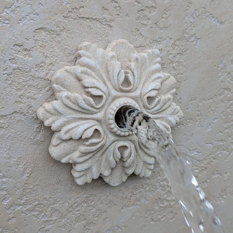 Water Spout Rosette 5.1/4" Pool Water Feature Wall Fountain Emitter ...