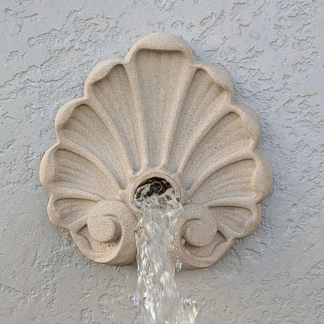 Water Spout Seashell Pool Water Feature Wall Fountain Emitter Raised ...