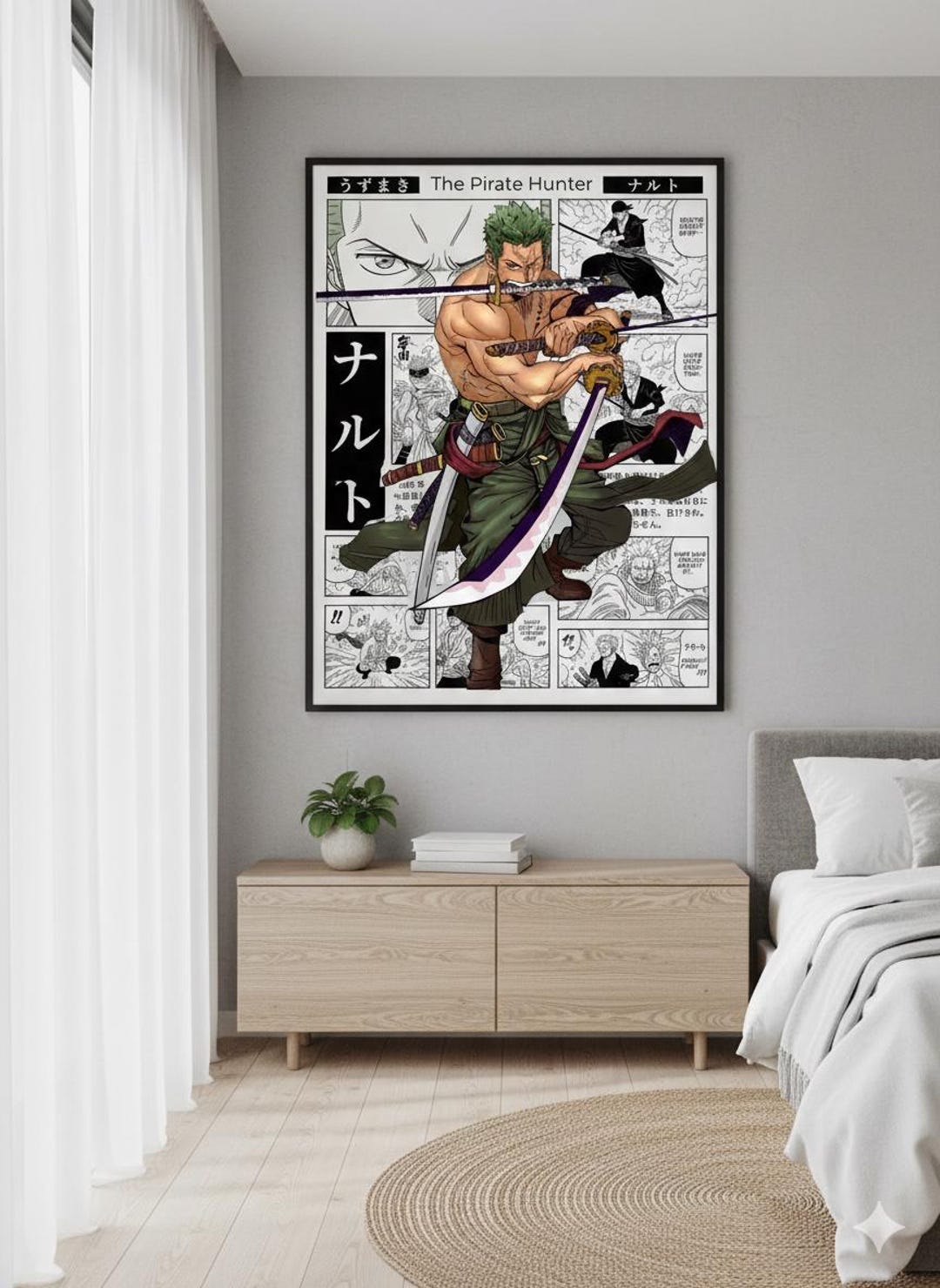 One Piece Zoro - Three-sword Samurai Warrior Poster | Anime Manga Art ...