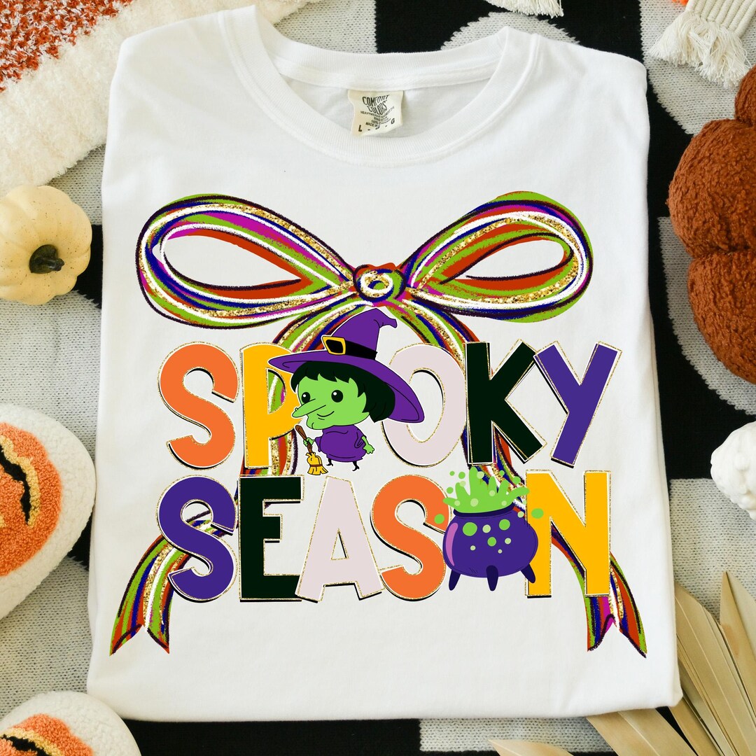 Preppy Spooky Halloween PNG: Trendy Witch Shirt Design (digital ...