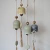 Handmade Ceramic Wind Bell: Green & Yellow Pottery, Outdoor Garden Art ...