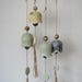 Handmade Ceramic Wind Bell: Green & Yellow Pottery, Outdoor Garden Art ...