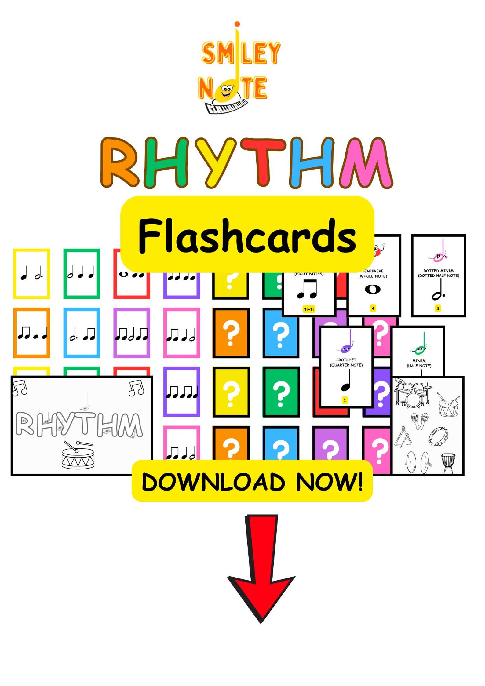 Rhythm Flashcards – Printable PDF (+ Coloring Page) - Etsy