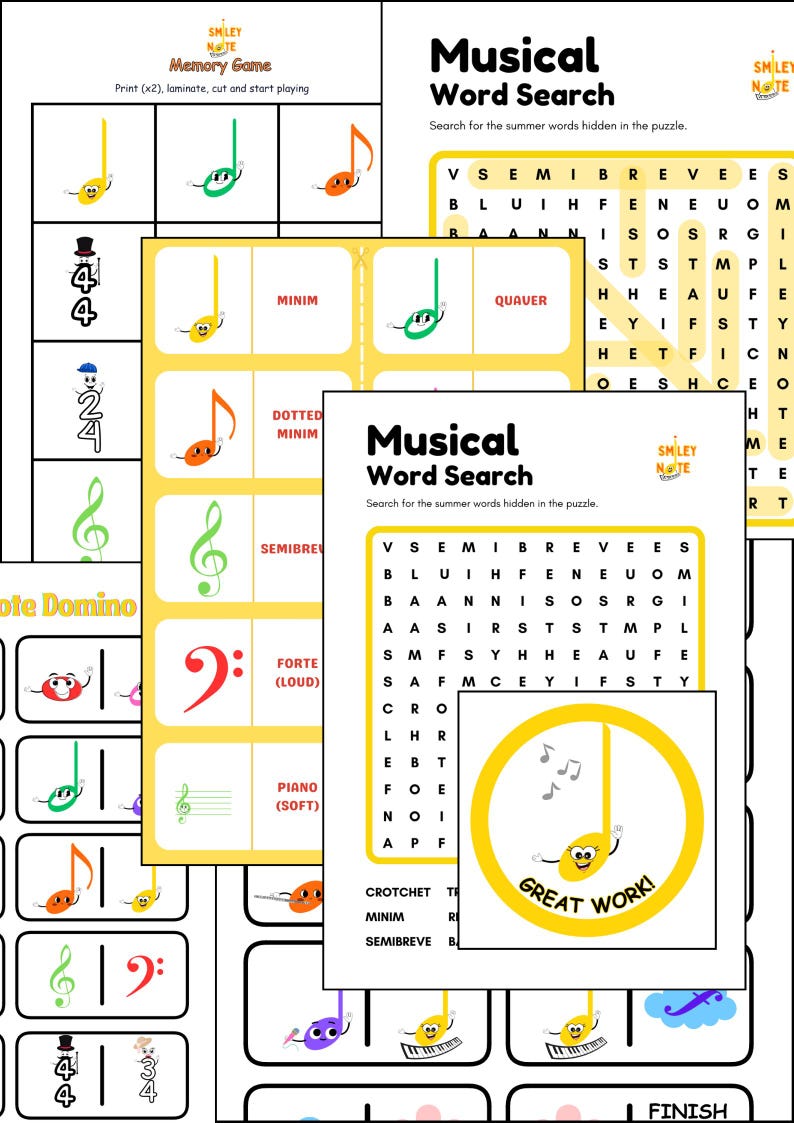 Make Learning Music FUN With the Smiley Note - Printable MUSIC ...