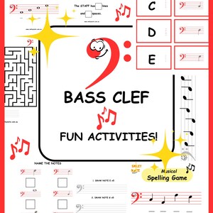 Learn the Bass Clef Music Notes – Activities Bundle + Flashcards ...