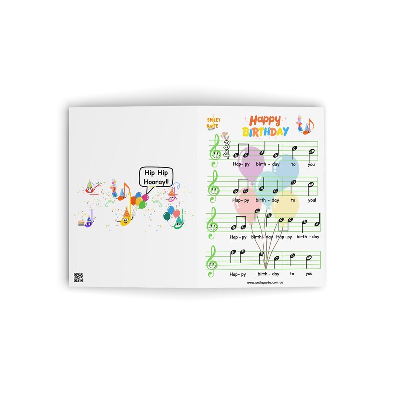 Musical Notes Happy Birthday Greeting Cards, Music Note Theme, Fun ...