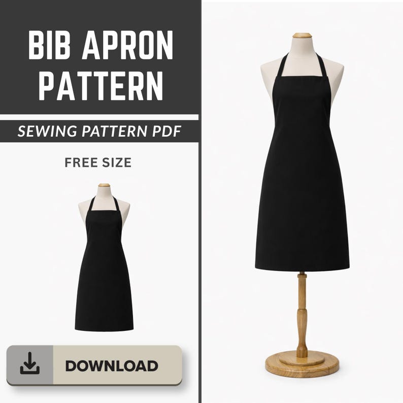 Bib Apron PDF Sewing Pattern | Instant Digital Download - Etsy