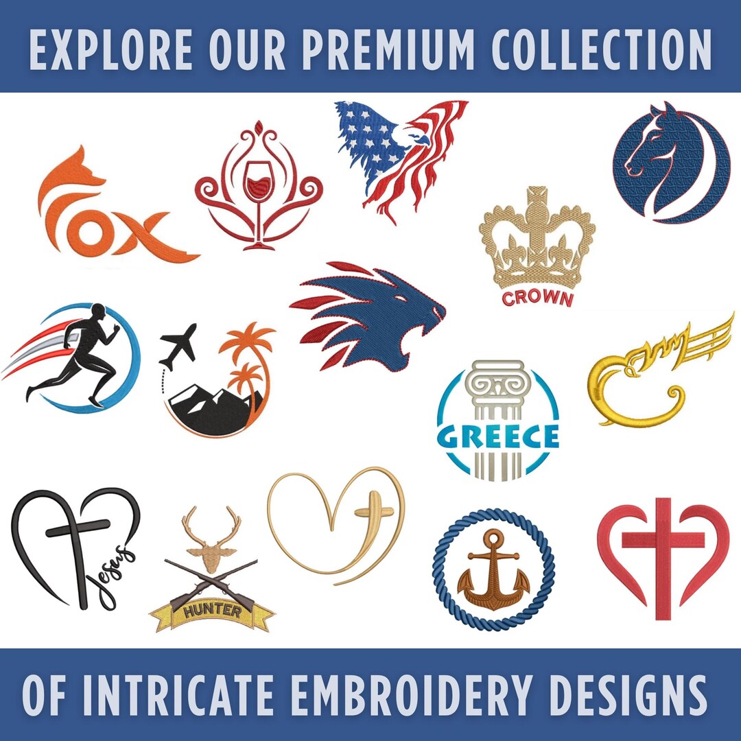 16 Premium Embroidery Designs Collection | Embroidery Logo Designs ...