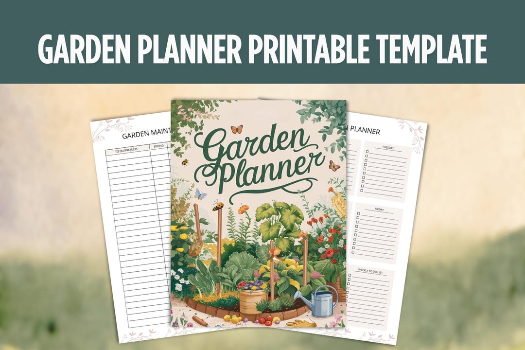 Garden Planner Printable Template | Editable Canva + PDF | Gardening ...