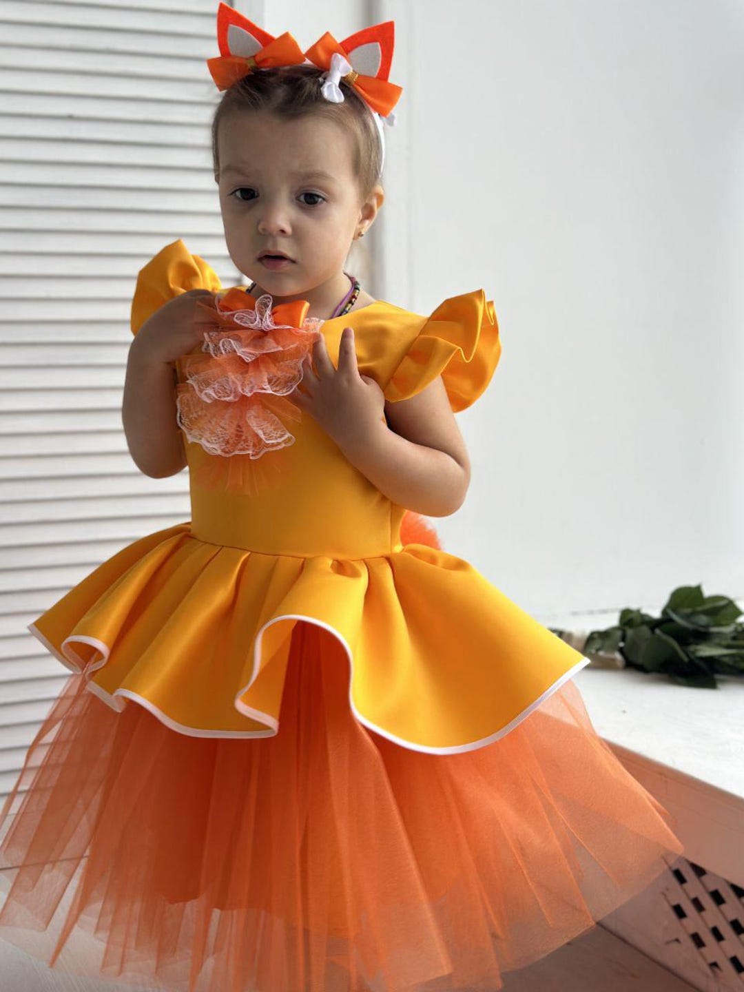 Fox Dress, Exclusive Look for a Photo Shoot|dress for a Girl, Orange ...