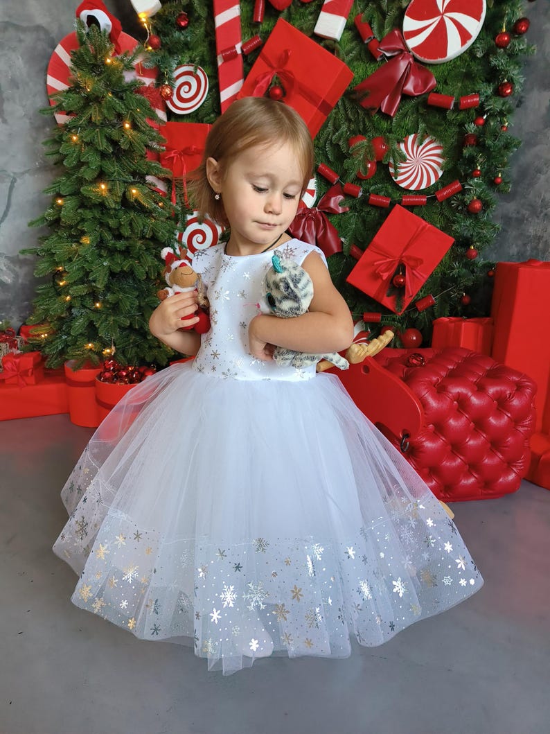 Frozen Snowflake Dress for Girls, Tulle Winter Party Dress, Elsa ...