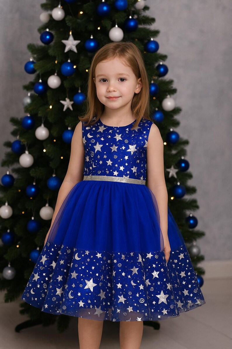 Royal Blue Star Dress, Image of the Night - Etsy
