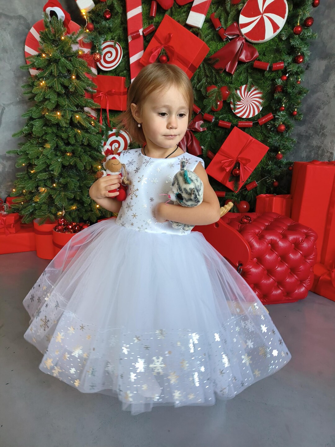 Frozen Snowflake Dress for Girls, Tulle Winter Party Dress, Elsa ...