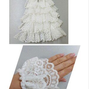 Victorian Vampire Lace Jabot for Women – Gothic White Ruffled Cravat ...