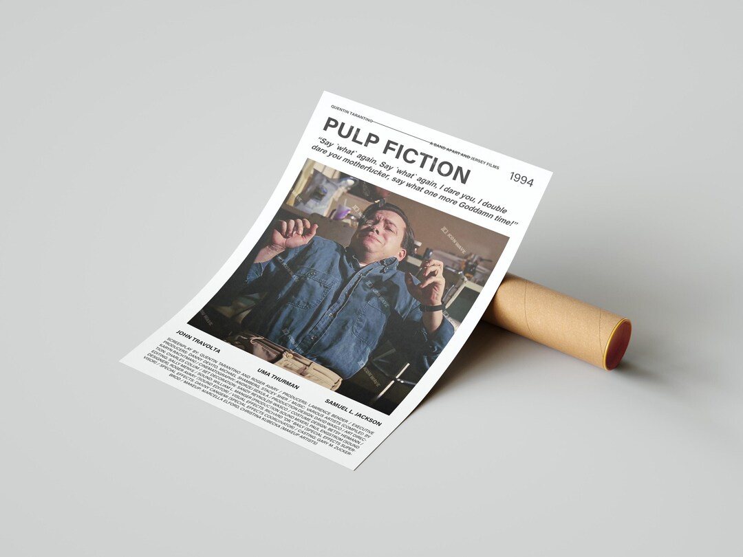 Pulp Fiction Movie Poster, With A Quote From the Movie (light Version 1 ...