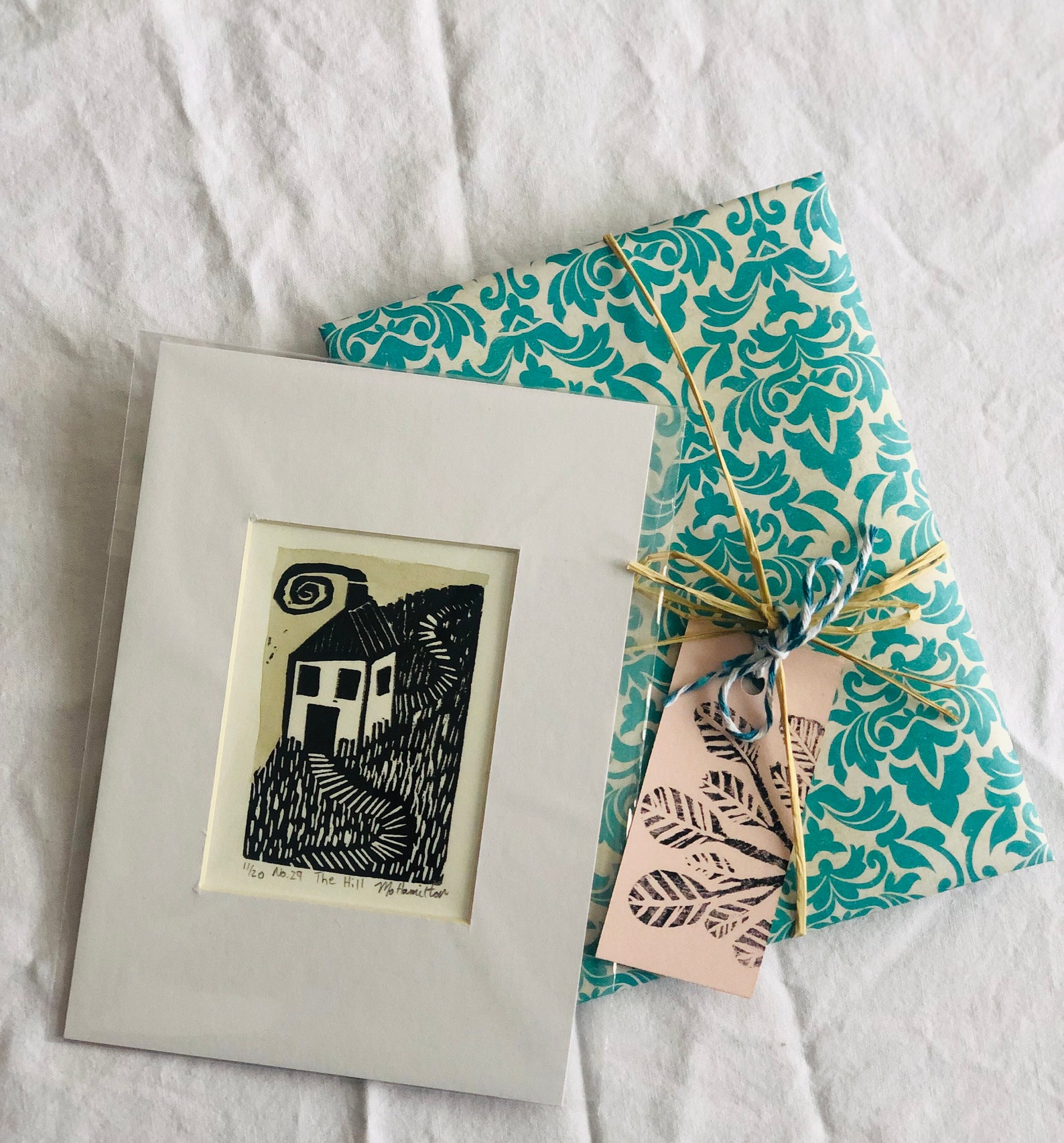 The Hill No. 29 of the 100 Houses Project. Original Lino-cut - Etsy
