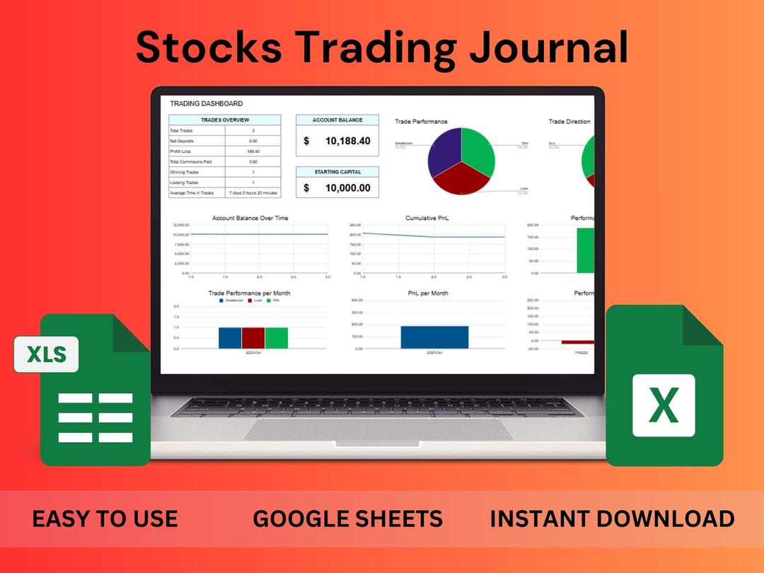 Stock Trading Journal Spreadsheet | Google Sheets Trading Tracker ...