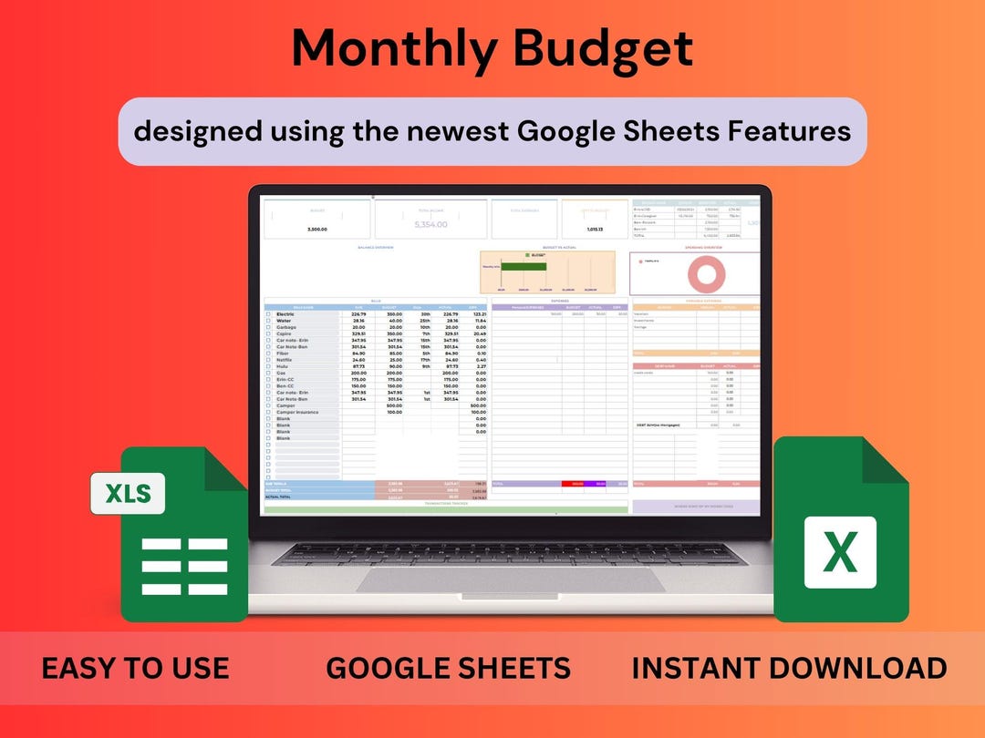 Digital Budgeting Template | Personal Finance Organizer | Monthly ...