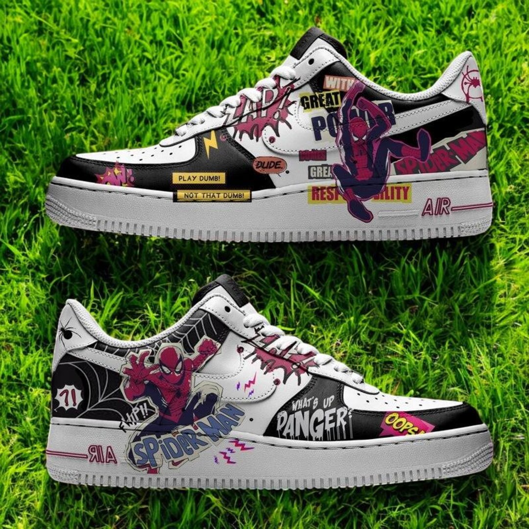 Custom Spider-man Air Force 1 Sneakers, Custom Hand Painted Spider-man ...
