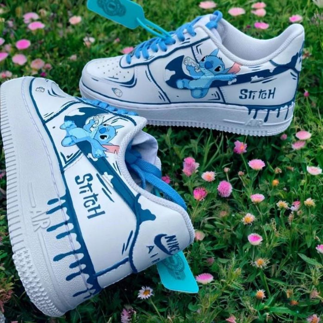Personalized Stitch Cartoon Air Force 1 Shoes, Custom Hand Painted ...