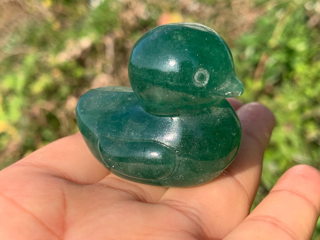 Hand Carved Aventurine Quartz Duck - Crystal Home Decor - Etsy