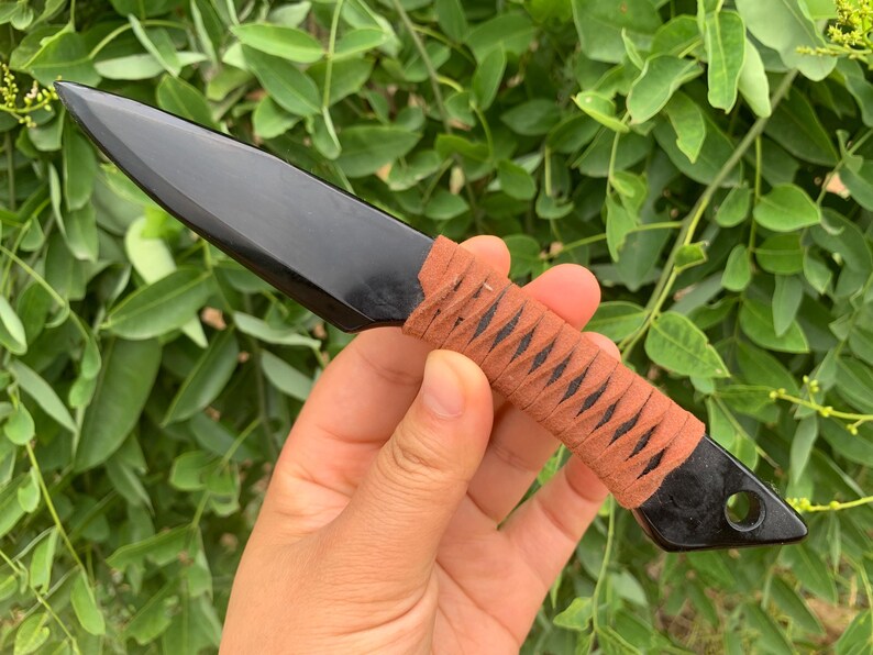 Obsidian Crystal Dagger: Hand Carved Healing Knife, Home Decor (7 Inch+ ...