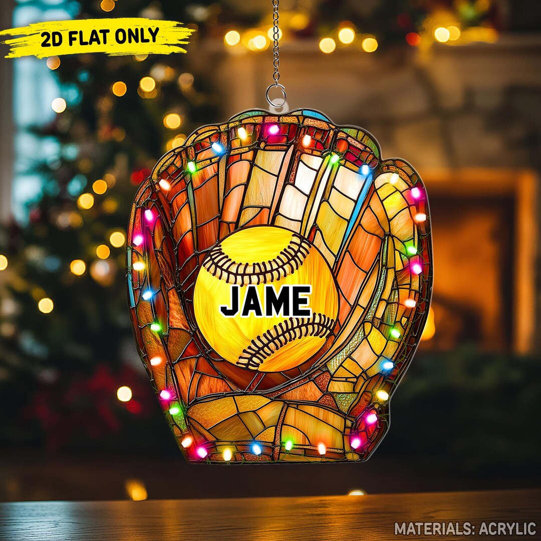 Personalized Softball Christmas Suncatcher, Custom Baseball Team ...