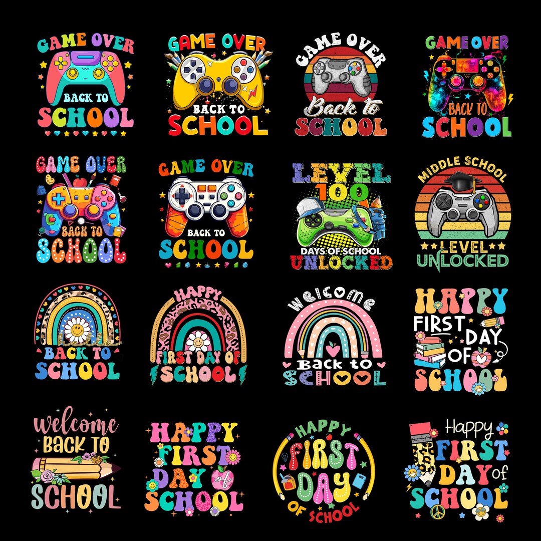 Welcome Back to School PNG, Game Over Back to School, Gaming School ...