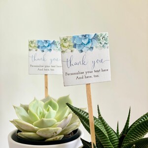 Thank You Plant Sticks I Mini Succulent Plant Sticks I Thank You I ...