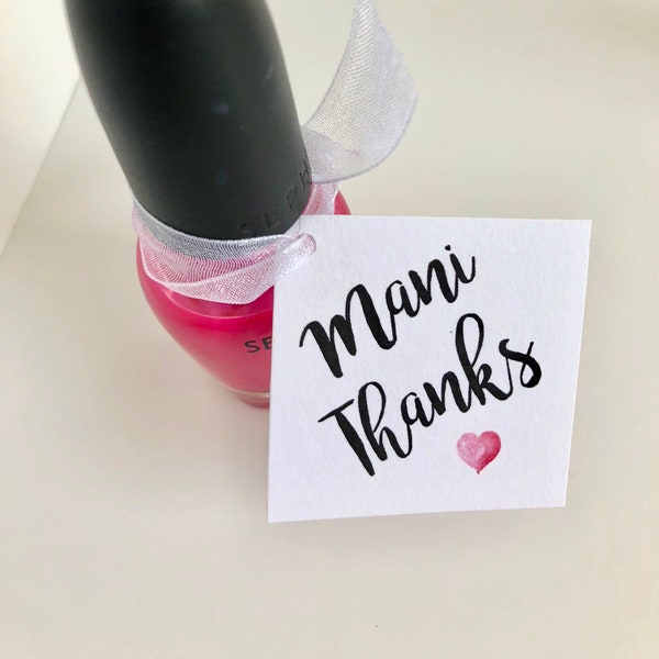 Mani Thanks Tags Bridal Shower - Etsy
