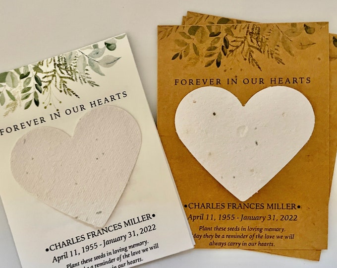 Flower Seed Paper Memorial Favors I Eco Friendly Love Grows Plantable ...
