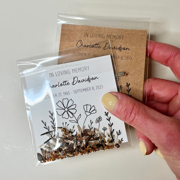 Wildflower Seed Packet Funeral - Etsy