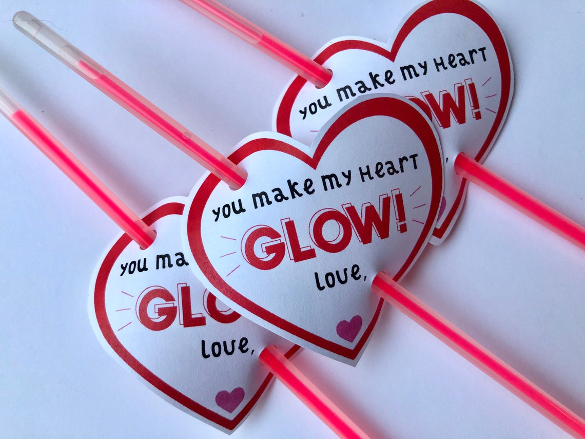 Auto Download You Make My Heart Glow Printable Valentine - Etsy
