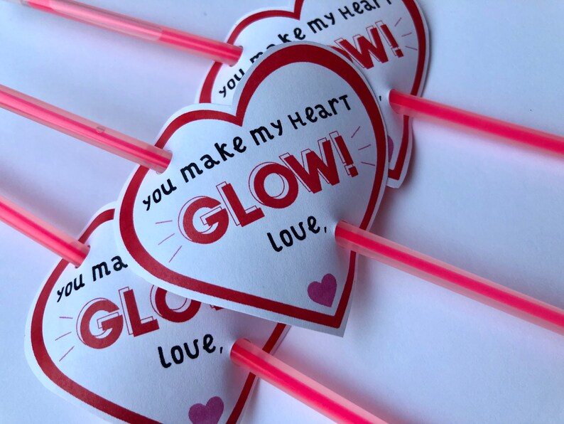Auto download You Make My Heart Glow Printable Valentine | Etsy