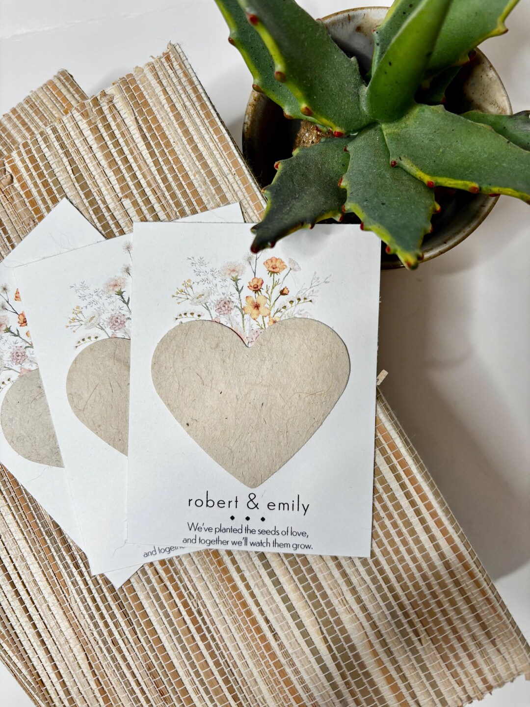 Let Love Grow Seed Paper Favor Cards, Plantable, Wildflower Seed Paper ...