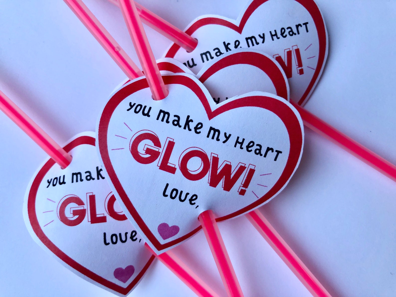 Auto Download You Make My Heart Glow Printable Valentine - Etsy