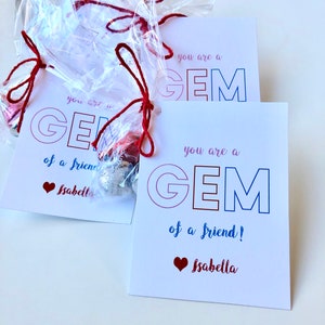 You're A Gem Customized Printable Tag Custom Valentine Classroom ...