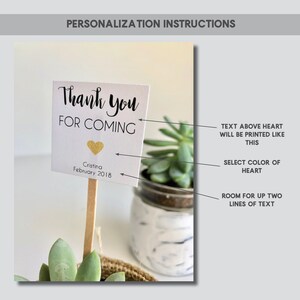 Plant Favor Sticks I Thank You for Coming I Plant Favor I Succulent ...